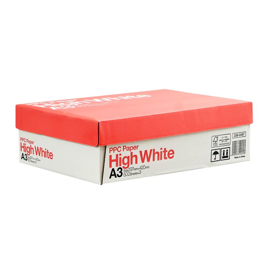 大塚商会 （法人限定）（送料無料）PPC Paper HighWhite（ハイホワイト）68g/m2 白色度93％ FSC認証 A3 500枚×3冊 1,500枚 : きんぐる - 通販 ...