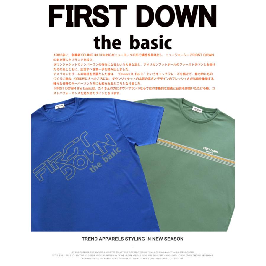 FIRST DOWN（ファーストダウン） 半袖 Tシャツ メンズ 大きいサイズ ドライ メッシュ 吸汗速乾 ロゴ プリント クルーネック カットソー : 大きいサイズのメンズ服専門店 ...