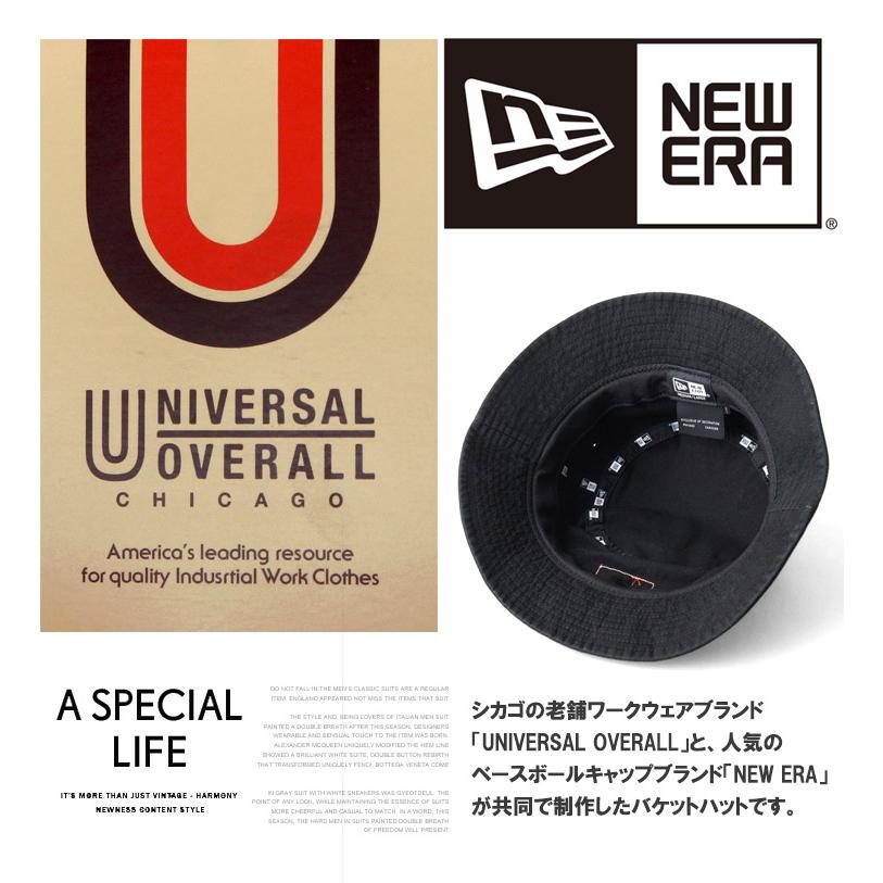 UNIVERSAL OVERALL 【メール便で送料無料】 UNIVERSALOVERALL(ユニバーサルオーバーオール) NEWERA(ニューエラ) Wネーム バケットハット メンズ ロゴ ...