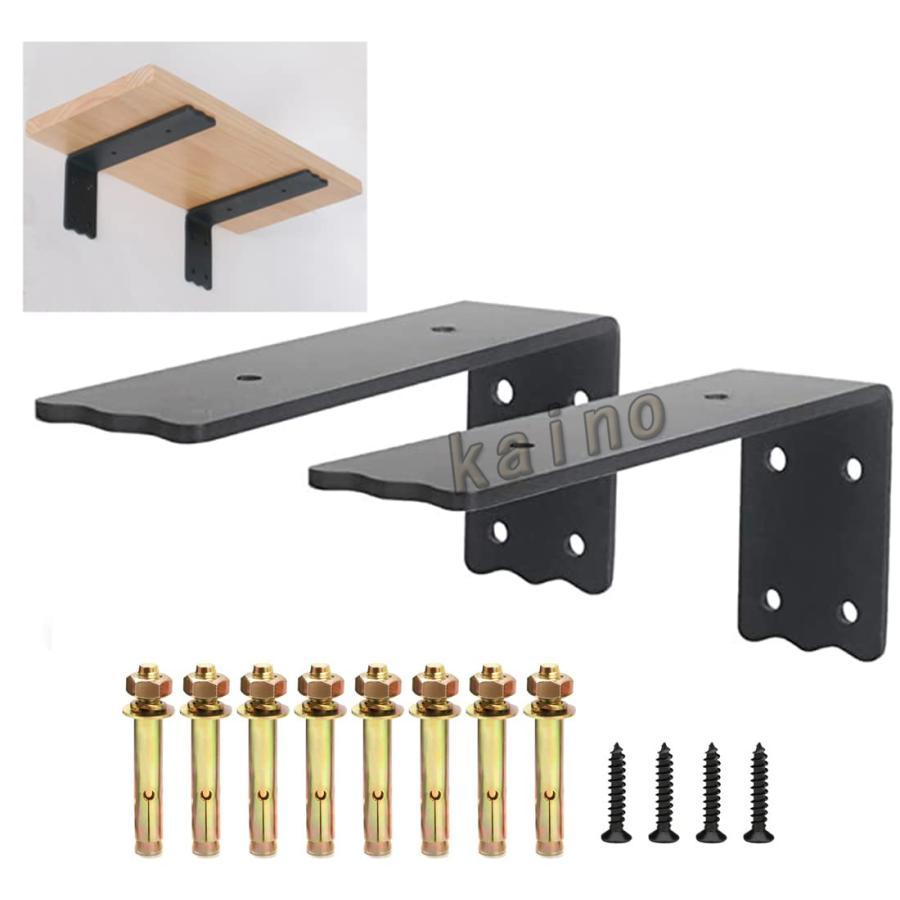 棚 受け 金具 壁掛け 棚うけ ヘビーデューティ 厚さ5mm L字型 棚受け 金物 シェルフ ブラケット 耐荷重100kg 2本セット 入れ ...