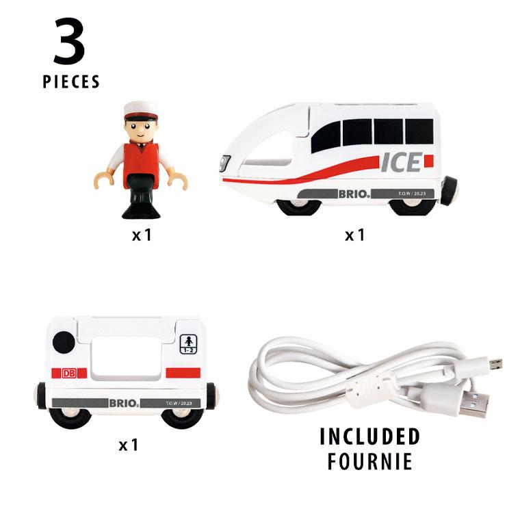 BRIO ブリオ 世界の鉄道シリーズ USB充電式ICEトレイン 木製レール 知育玩具 ごっこ遊び レールトイ おうち時間 子供 入園 : 木 ...