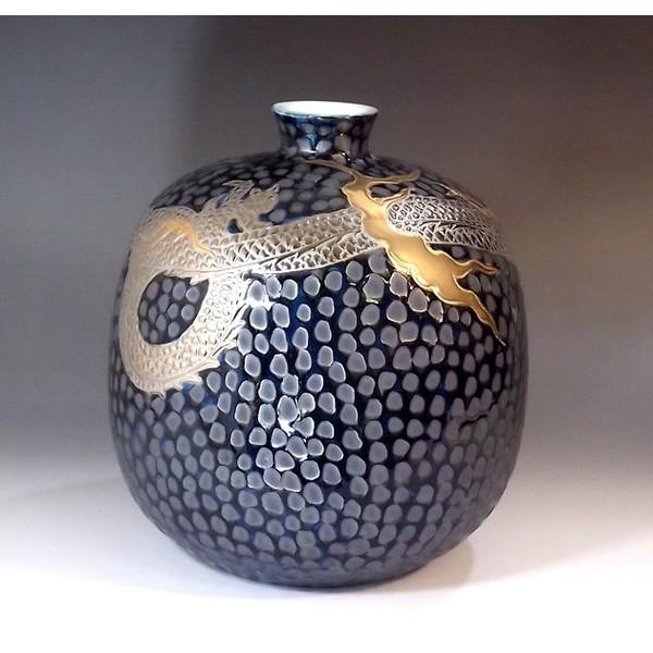 有田焼 鉄釉金彩・プラチナ彩龍絵花瓶｜陶芸作家 藤井錦彩 作 : fyggh : 有田焼 藤井錦彩窯 - 通販 - Yahoo!ショッピング