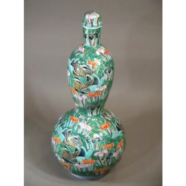 有田焼 染錦金彩青海波菖蒲鴛鴦絵飾り壺｜陶芸作家 藤井錦彩 作 : 有田焼 藤井錦彩窯 - 通販 - Yahoo!ショッピング