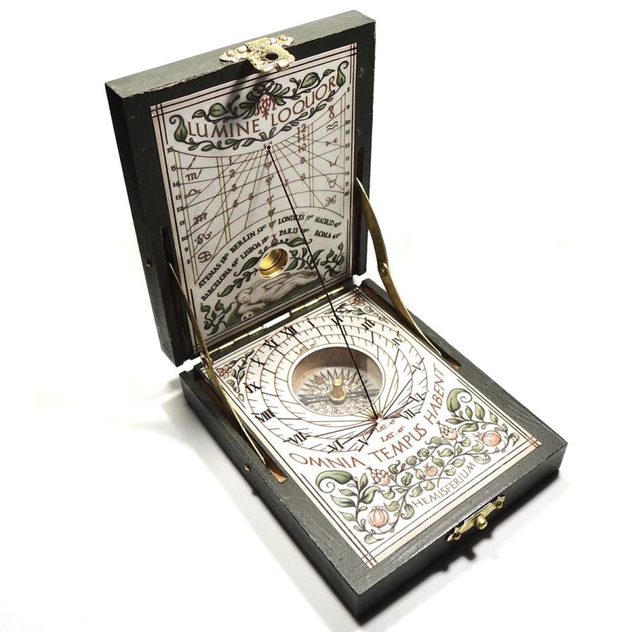携帯用日時計 ケプラー コンパス付き 真鍮製装飾 H04 : 鉱物標本 天然石 金星舎 - 通販 - Yahoo!ショッピング