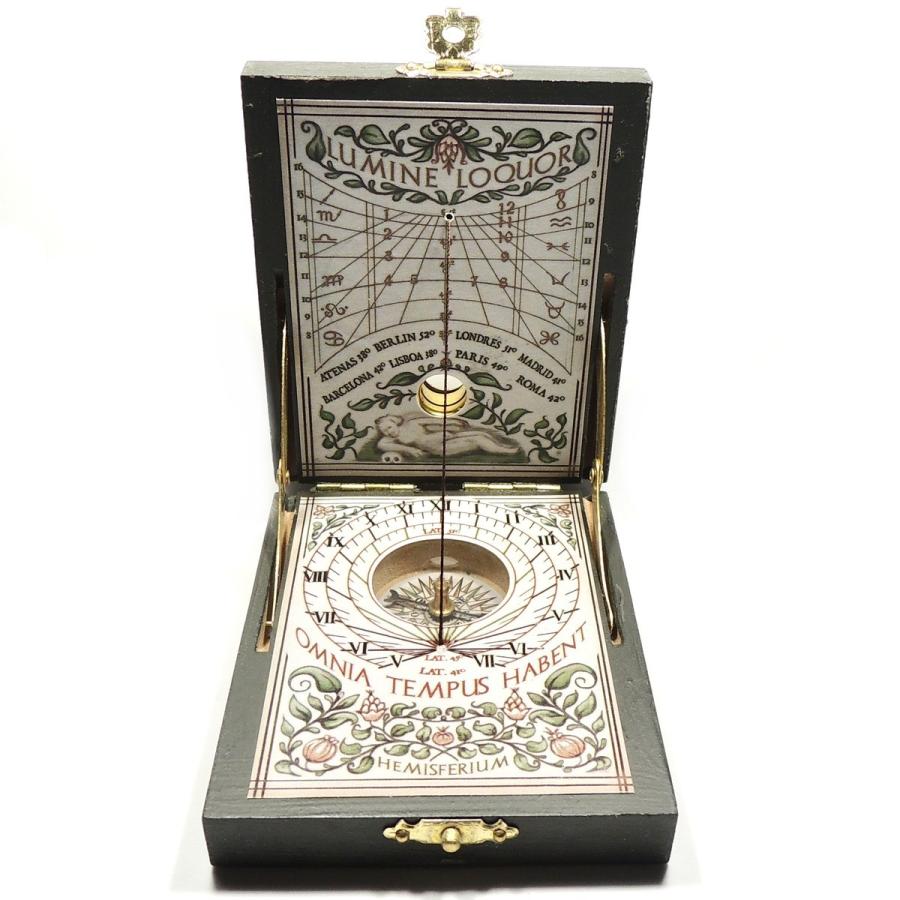 携帯用日時計 ケプラー コンパス付き 真鍮製装飾 H04 : 鉱物標本 天然石 金星舎 - 通販 - Yahoo!ショッピング