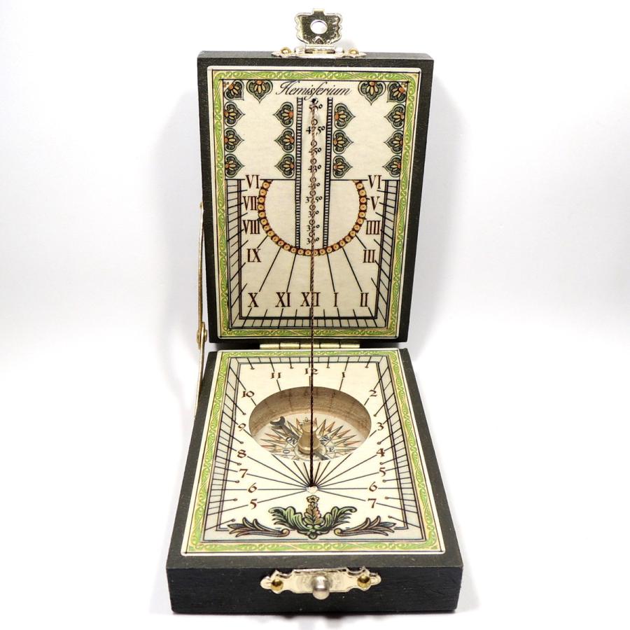 携帯用日時計 ピサロ コンパス付き 真鍮製装飾 H02 : 鉱物標本 天然石 金星舎 - 通販 - Yahoo!ショッピング