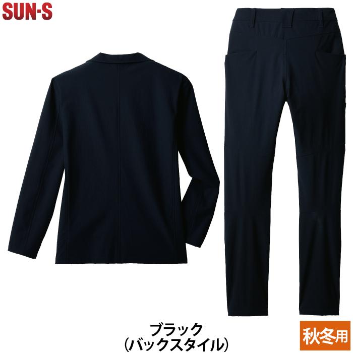 サンエス 作業服 上下セット SPT22122 ソフトシェルスーツジャケットM