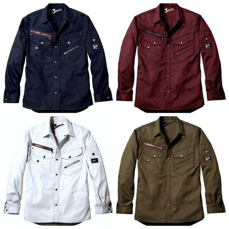 【Jawin】 【春夏物】 自重堂 作業服 ジャウィン 大きいサイズ（4L、5L） 長袖シャツ 56004 : 作業服・作業用品の金時屋 - 通販 - Yahoo!ショッピング