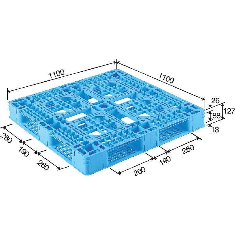 三甲 サンコー プラスチックパレット 4方差し片面使用型 D4-1111-8 ライトブルー ハンドリフト対応 樹脂パレット : 金象本舗ヤフー店 - 通販 - Yahoo!ショッピング