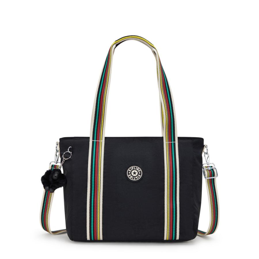 kipling キプリング 公式 トートバッグ ASSENI S(Black Stripe WF) アセニエス(ブラックストライプWF ...