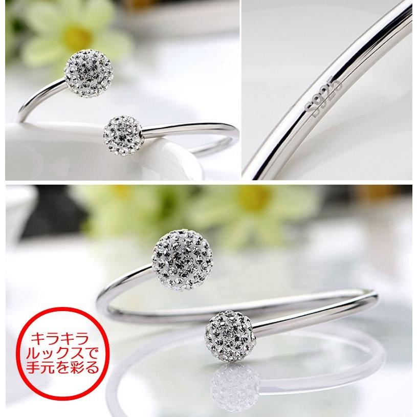 ブレスレット バングル スワロフスキー ボール きらきら 可愛い ダブルミラーボール レディースアクセサリー sale セール : キラキラ ...