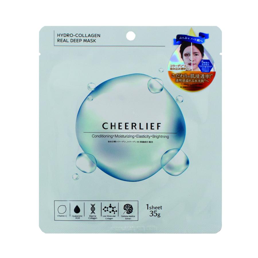 5のつく日セール CHEERLIEF ハイドロコラーゲンリアルディープマスク 水光肌コラーゲンシートマスク 透明感 ツヤ感 みずみずしい ヒアルロン酸 美容 4枚 :DB-2403-07 ...