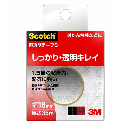 3M Scotch スコッチ 超透明テープS 18mm×35m 3M-600-1-18CN : 4549395387557 : KIRARI Design Shop - 通販 - Yahoo ...