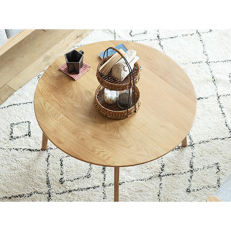 無垢材リビングテーブル Nall（ナル） 円形タイプテーブル リビングテーブル センターテーブル 円形 丸型 丸 木製 無垢材 オーク ナチュラル : 10003472 : Kirario ...