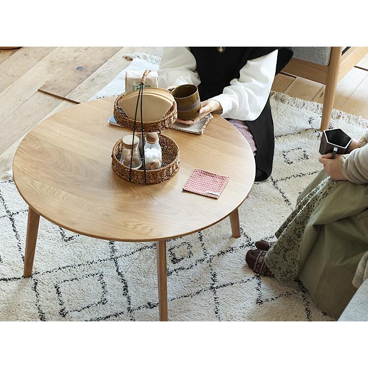 無垢材リビングテーブル Nall（ナル） 円形タイプテーブル リビングテーブル センターテーブル 円形 丸型 丸 木製 無垢材 オーク ナチュラル : 10003472 : Kirario ...
