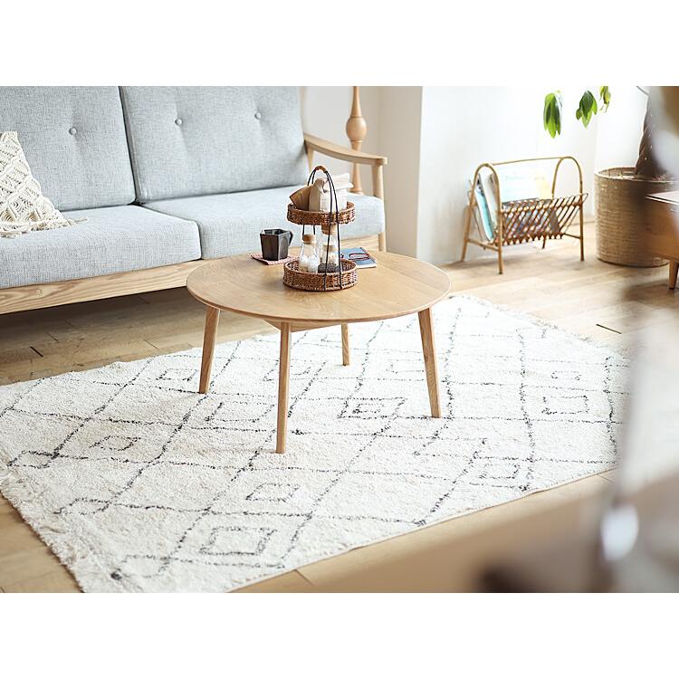 無垢材リビングテーブル Nall（ナル） 円形タイプテーブル リビングテーブル センターテーブル 円形 丸型 丸 木製 無垢材 オーク ナチュラル : 10003472 : Kirario ...