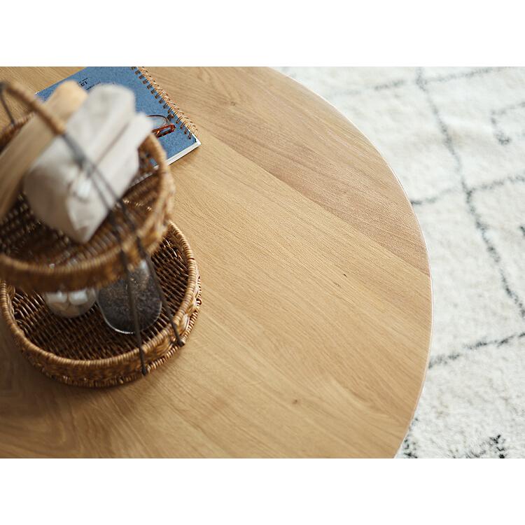 無垢材リビングテーブル Nall（ナル） 円形タイプテーブル リビングテーブル センターテーブル 円形 丸型 丸 木製 無垢材 オーク ナチュラル : 10003472 : Kirario ...