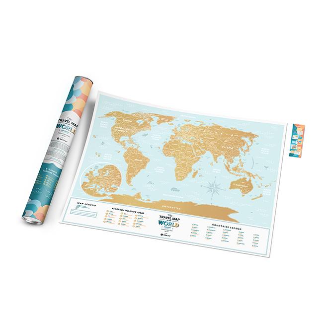 Travel Map Holiday Lagoon World トラベルマップ ワールド ホリデーラグーン(世界地図 ポスター インテリア ...