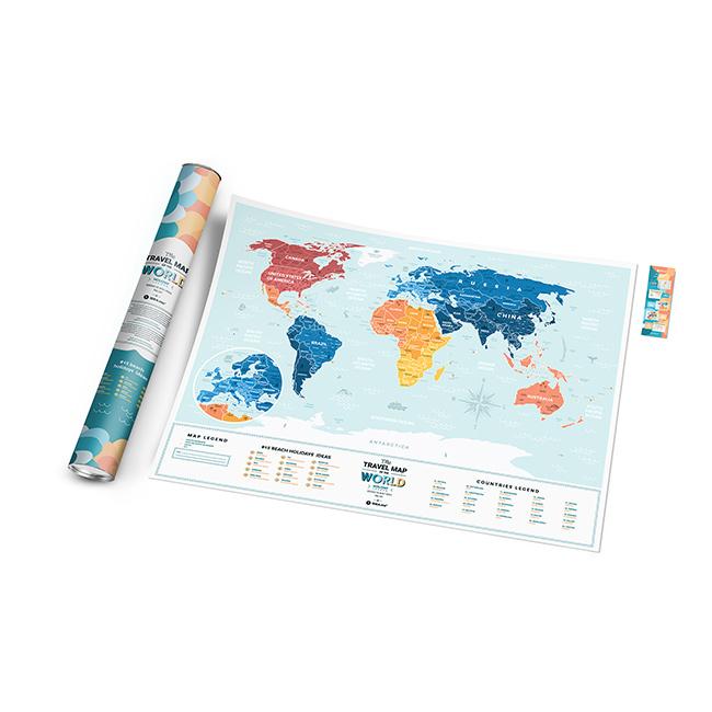 Travel Map Holiday Lagoon World トラベルマップ ワールド ホリデーラグーン(世界地図 ポスター インテリア ...