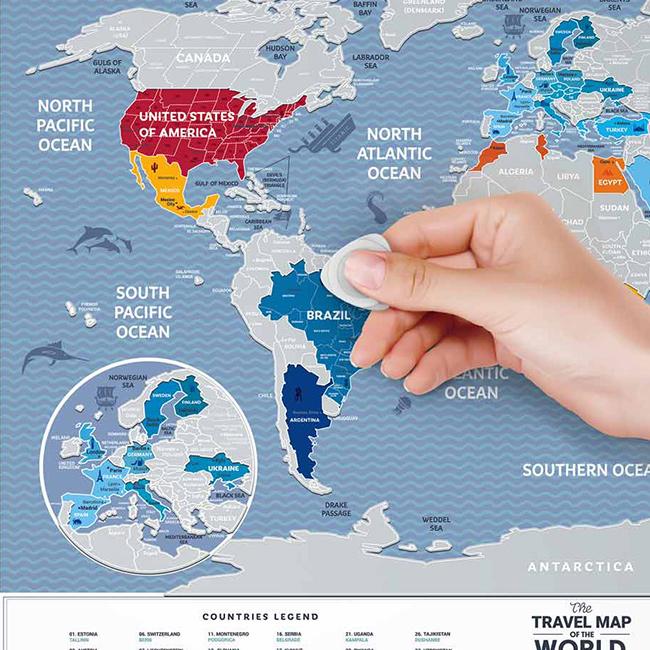 Travel Map Weekend World トラベルマップ ワールド ウィークエンド(世界地図 ポスター インテリア 壁面 装飾 ...