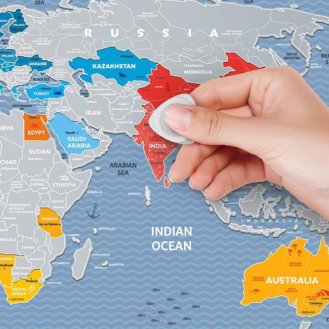 Travel Map Weekend World トラベルマップ ワールド ウィークエンド(世界地図 ポスター インテリア 壁面 装飾 ...