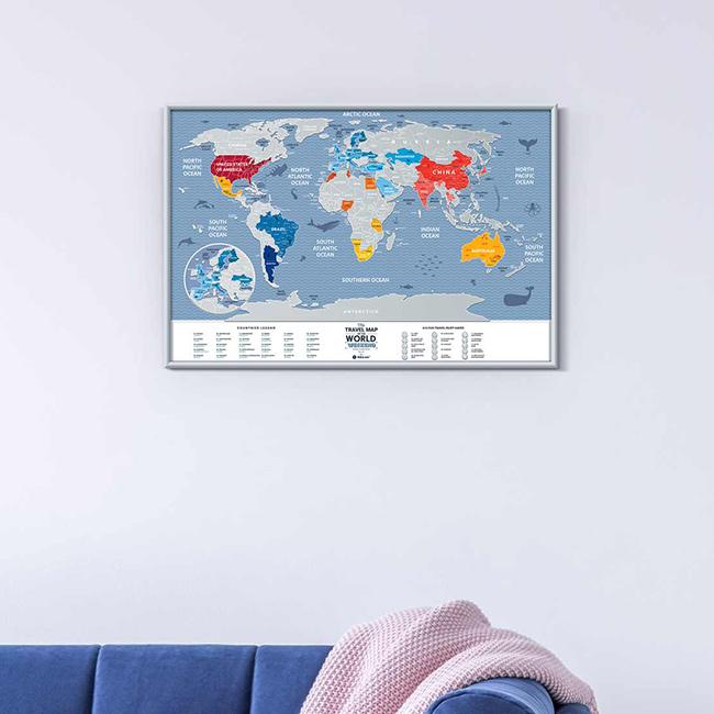 Travel Map Weekend World トラベルマップ ワールド ウィークエンド(世界地図 ポスター インテリア 壁面 装飾 ...