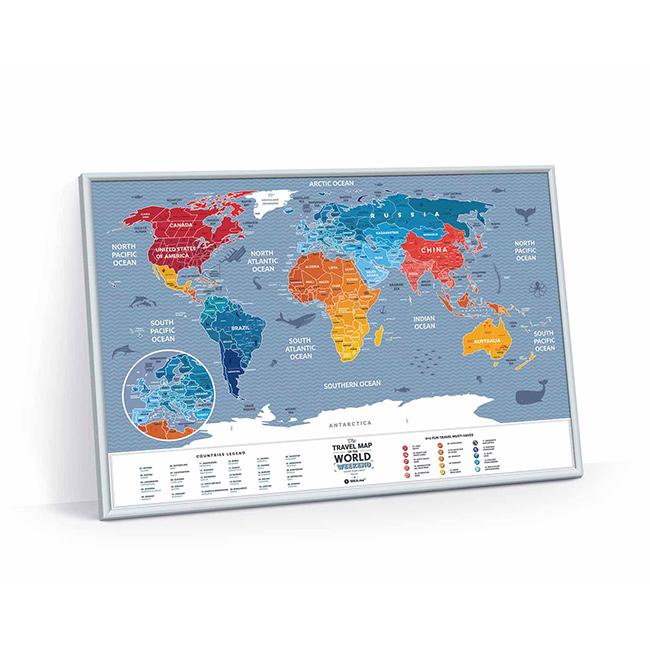 Travel Map Weekend World トラベルマップ ワールド ウィークエンド(世界地図 ポスター インテリア 壁面 装飾 ...