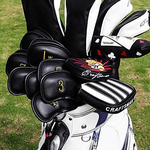 CRAFTSMAN（クラフトマン） ゴルフアイアンカバー マジックテープ開閉 ヘッドカバー セット 12枚入り（3?9、Aw、Pw、Sw、Lw、 : rmns3eaf855ee4 : ルミナス ...