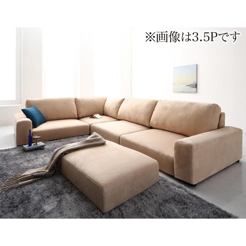 フロアコーナーソファ 〔Leeble〕リーブル ソファ＆オットマンセット ロータイプ 3Pサイズ ブラウン : キリーショップ ヤフー店 ...