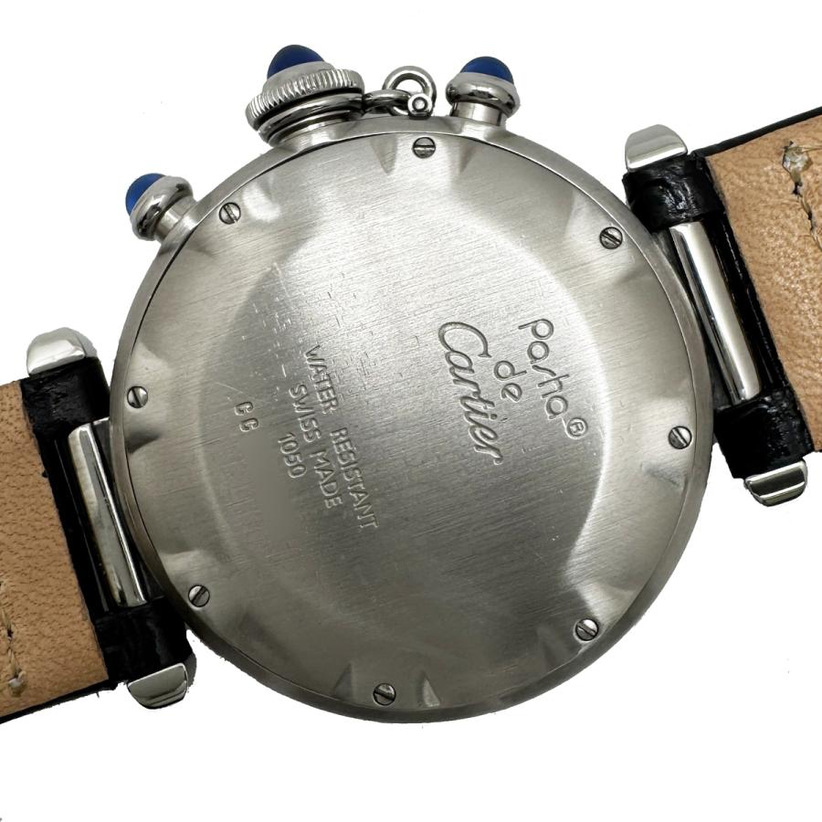 PASHA DE CARTIER カルティエ パシャ 38mm クロノグラフ クォーツ QZ デイト メンズ 白文字盤 W31018H3 Cartier : BRANDSHOP HERIOS ...