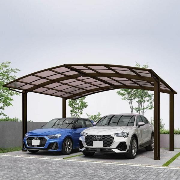 YKK AP 全国配送 カーポート アリュースZ 750タイプ M合掌セット M57-25・25 標準柱(H22) 熱線遮断ポリカーボネート板 ...