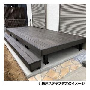 MINO ハイブリッド彩木 ガーデンデッキDG 幅3600×奥行2729 高さ351〜400mm DG2740 向き：横貼り 幕板勝ち ...