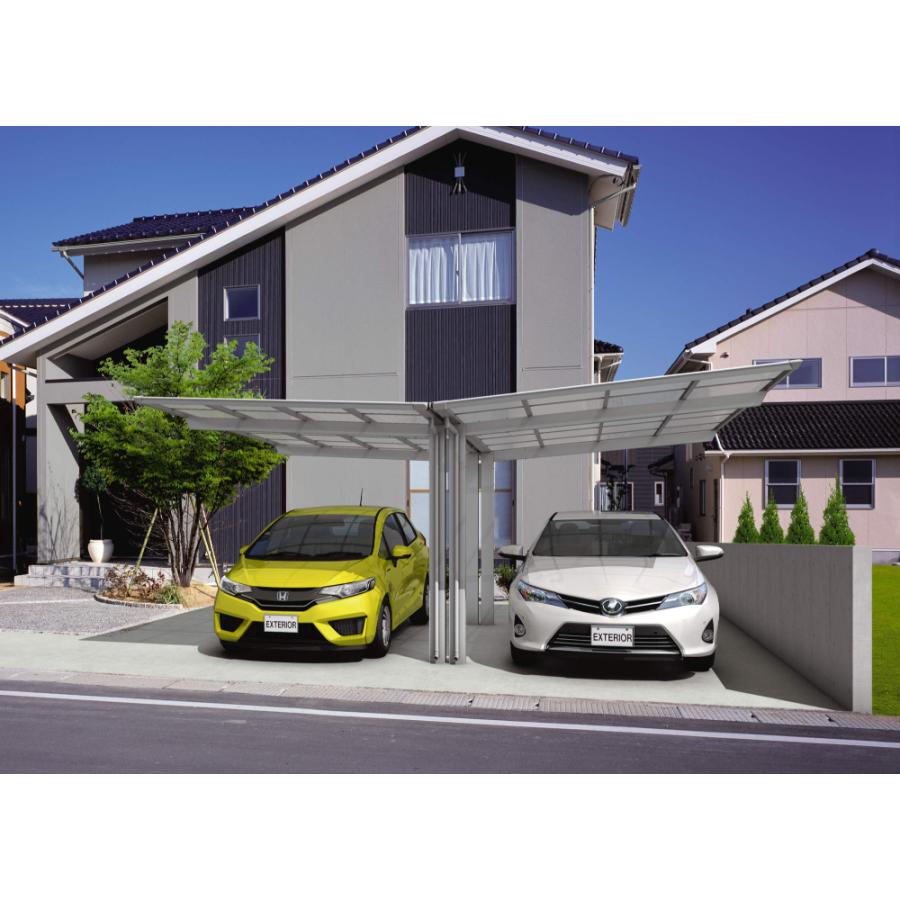 三協アルミ セルフィ Y合掌 2台用 柱6本 43（33・33） H28 ポリカーボネート板 『 カーポート 本体のみ 駐車場 屋根 外構 DIY 』 : エクステリアのキロYahoo!店 ...