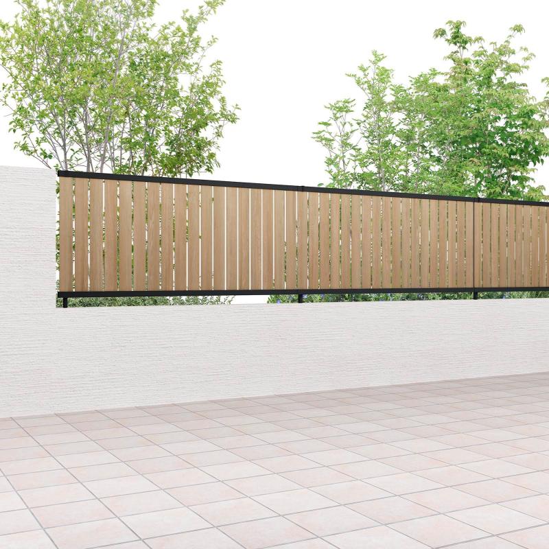 LIXIL フェンス 目隠し フェンスAB TS2-K型 T-10 H1000 高さ100cm 本体のみ アルミ形材+木調色(ラッピング形材色)『リク : エクステリアのキロYahoo!店 ...