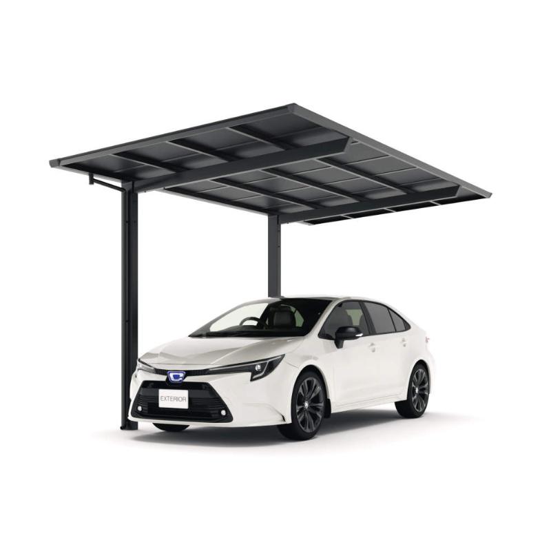 三協アルミ セルフィ 基本 1台用 柱2本 4330 H25 ブラックポリカーボネート 『 カーポート 本体のみ 駐車場 屋根 外構 DIY ...