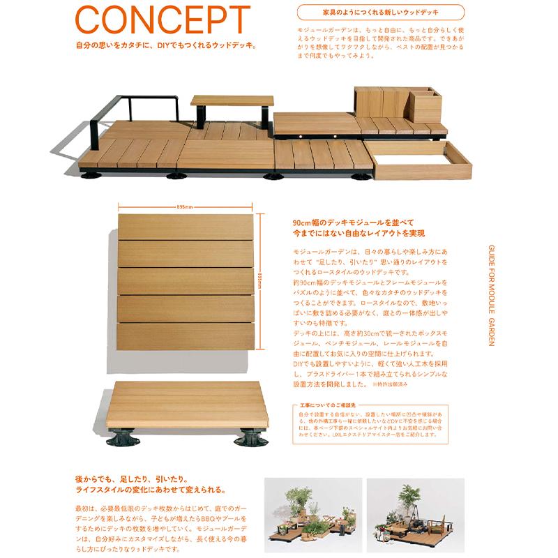 LIXIL（リクシル） ウッドデッキ 人工木 セット Module Garden モジュールガーデン 組み合わせ例1 幅 370 cm 奥行 180 cm : エクステリアのキロYahoo!店 ...