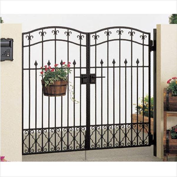 【法人様限定商品 個人宅・現場配送不可】四国化成 ブルーム門扉 8型 柱仕様 両開き 0812 ブラックつや消し : エクステリアのキロ ...