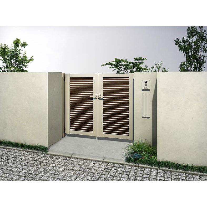 YKKAP ルシアス門扉W08型 両開き 門柱仕様 07-10 内開き仕様 UME-W08 複合カラー : 19333201 : エクステリア ...