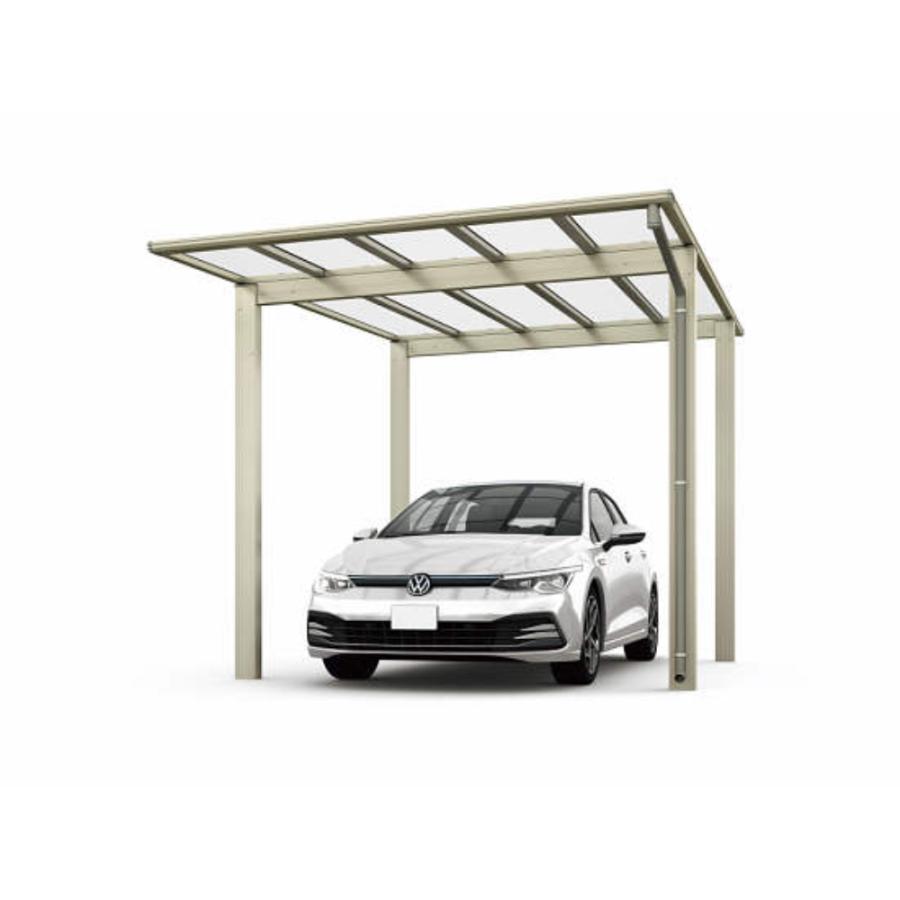 YKK AP 全国配送 YKKAP エフルージュ FIRST 600タイプ 1台用(4本柱) 単体セット Vo=40m/s 54-30L H28 一般ポリカーボネート板 アルミ色 ...