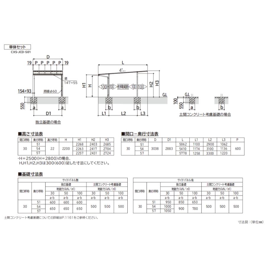 YKK AP 全国配送 YKKAP エフルージュ FIRST 600タイプ 1台用(4本柱) 単体セット Vo=40m/s 54-30L H28 一般ポリカーボネート板 アルミ色 ...