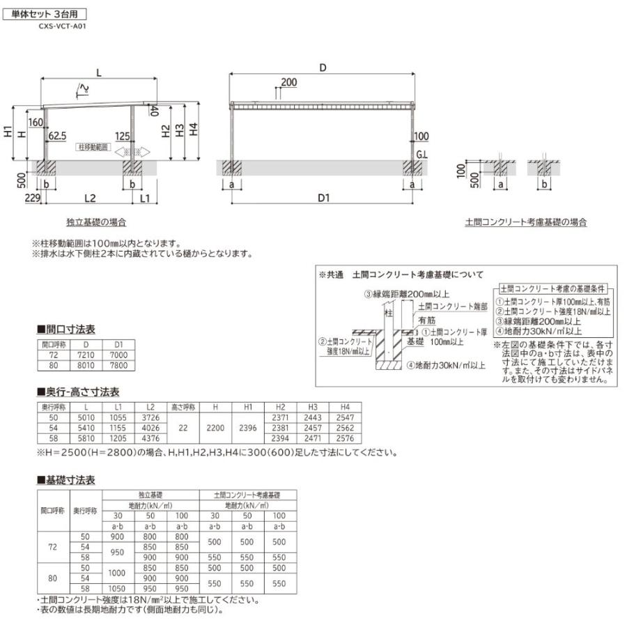 YKK AP 車庫 ガレージ カーポート 1台 全国配送 YKKAP プレーンルーフ 600タイプ 3台用 58-72 H22 複合色(ラミネート) 単色 : エクステリアのキロYahoo!店 ...