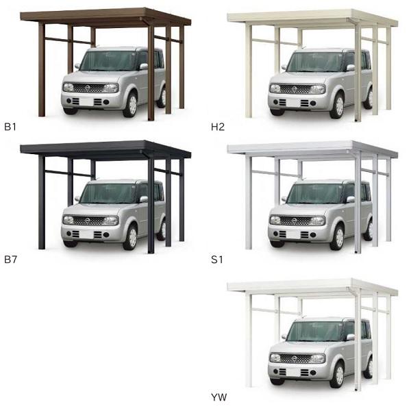 YKK AP 全国配送 YKKAP ジーポート Pro 1500タイプ カーポート 4台以上用 横材なし 明かり取りなし 間口(2)連結柱6本 M60-55・55 H25 アルミ色 ...