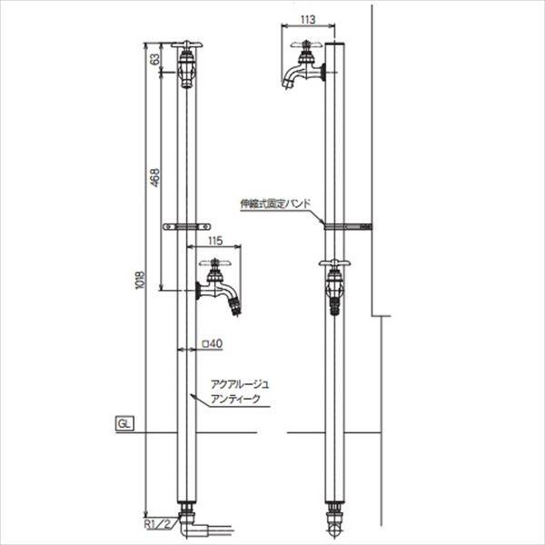 オンリーワン アクアルージュアンティークW 水栓柱 TK3-E-CBB +水鉢セット マットブラック : エクステリアのキロYahoo!店 - 通販 - Yahoo!ショッピング