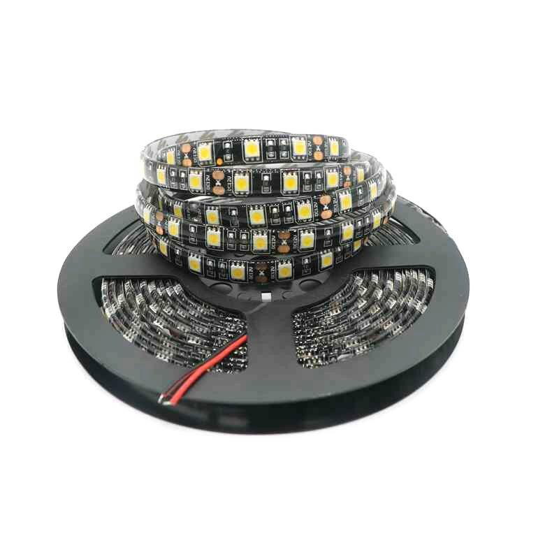 LEDテープライト DC24V 300連 5m 5050SMD 高輝度 黒ベース 切断可能 正面発光 防水仕様 LEDテープ 全6色 間接照明 看板照明 棚下照明 : dd006s : 銘辰 ...
