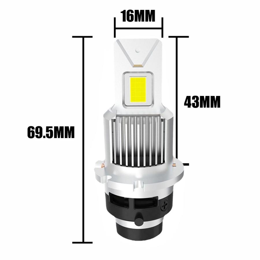 ポン付け D2S/D2R led ヘッドライト 20,000LM 爆光 ledバルブ 車検対応 led化 純正HID交換 35w 6000k 12V 対応 キャンセラー内蔵 LED : 銘辰 ...