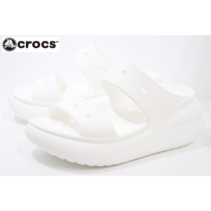 crocs（クロックス） 厚底 レディース サンダル crocs CRUSH SANDAL 207670 100 white : 岸山履物店 ...