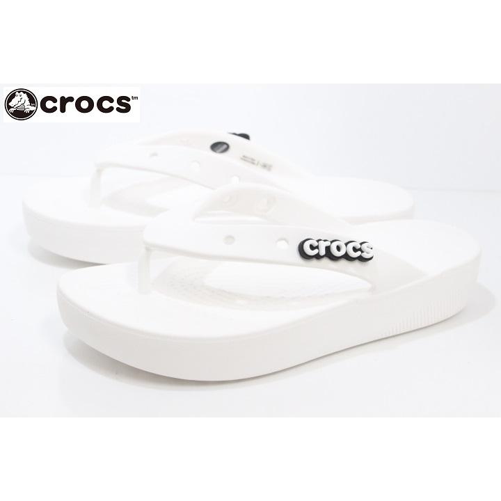 crocs（クロックス） レディース ビーチサンダル crocs CLASSIC PLATFORM FLIP W 207714 100 ...