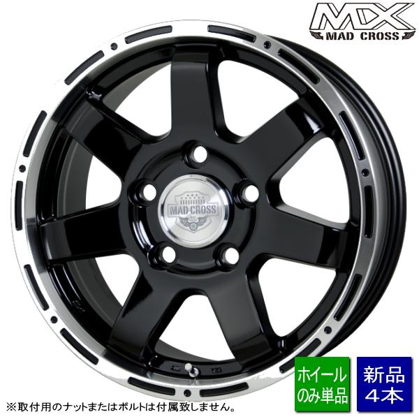 ランドクルーザー 200系/etc 新品ホイールのみ4本 MAD CROSS MC-76 18インチ 8.0J +48 5H 150P BK/リムP 純正平座ナット対応 個人宅宛ては別途送料 ...