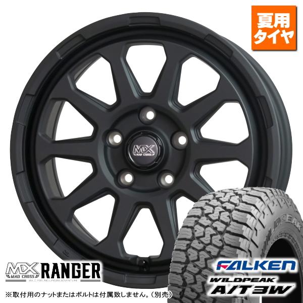 WILDPEAK ファルケン A/T3W 235/70R16 & MADCROSS RANGER 16インチ 7.0J +38 5H 114.3P BK デリカD5 RAV4 CX-5 ...