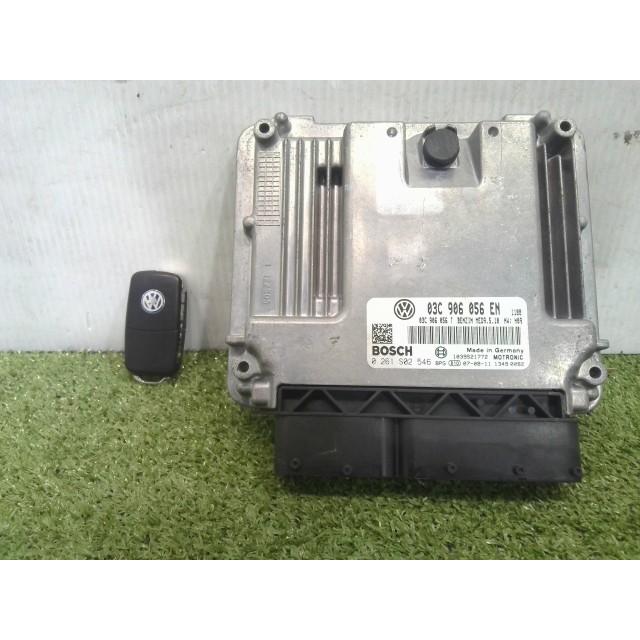 VW フォルクスワーゲン ゴルフ5 オクターヴ 1KBLP BLF 2WD AT H19年 右H エンジンコンピューター ECU キーレス ...
